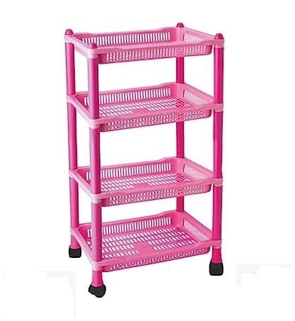 NEWON 4 Tier with Wheel Multipurpose Kitchen Storage Organizer Folding ...