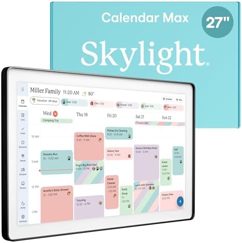 Skylight Calendar Max: 27-Inch Smart Digital Calendar & Chore Chart ...