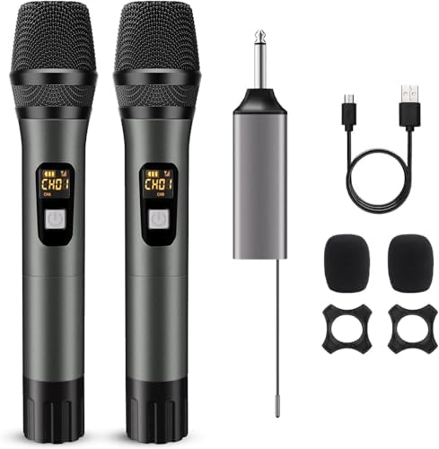 Amazon.com: talomen Wireless Microphone,Professional Dual Handheld ...