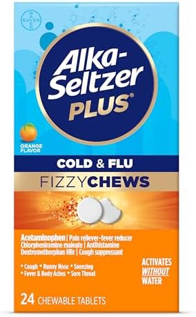Amazon.com: Alka-seltzer Plus Cold & Flu FizzyChews, No Water Needed ...
