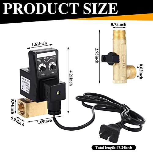 Electronic Drain Valve and Tank Drain Valve Assembly Kit with Braided ...