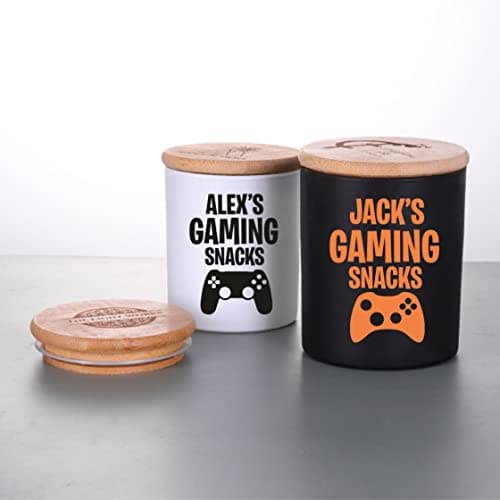 Personalised Gaming Snacks Sticker, Vinyl Decal, Label, Personalised ...