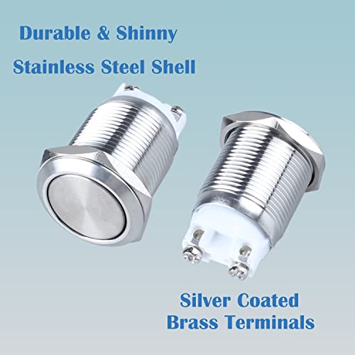 Snapklik.com : 2pcs 19mm Latching Metal Push Button Switch Waterproof IP66 Anti-Vandal IK09 For ...
