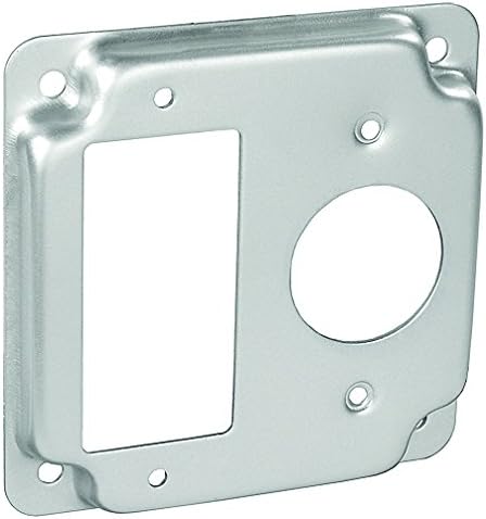 4 Square 1/2 Inch Raised Industrial Surface Cover With 1 Decorative/Gfi ...