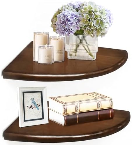 Amazon.com: LOCDION 3 Pack Wall Mount Floating Corner Shelves,Rustic ...