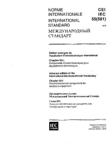 IEC 60050-581 Ed. 1.0 t:1978, International Electrotechnical Vocabulary ...