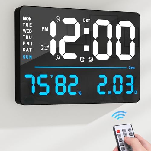 Amazon.com: AYRELY® 16" LED Digital Wall Clock with Large Display,Alarm ...