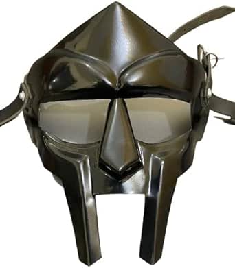Medieval Black Face Armor MF Doom Mask Iron Steel Gladiator Mask Armour ...