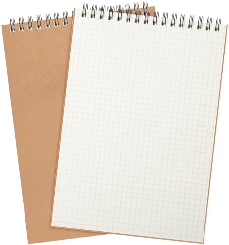 Amazon.com : Engrowtic Graph Paper Spiral Notepad A5 Top Wirebound ...