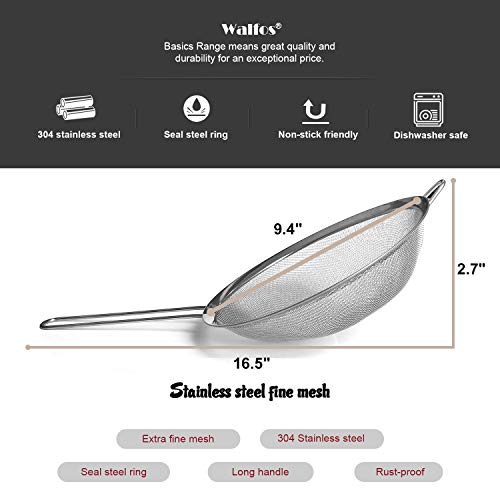 Snapklik.com : Walfos 9.5 Inch Large Fine Mesh Strainer, Stainless ...