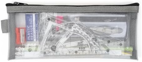 Tiger school stationery pencil set with a clear plastic storage case ...