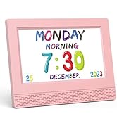 Amazon.com: Kids Digital Alarm Clock Colorful, 7" Large LED Time ...