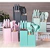 Amazon.com: 19 Pcs Kitchen Cooking Utensils and Knife Set with Block ...
