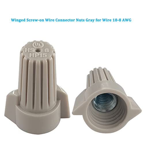 Snapklik.com : Grey Winged Electrical Wire End Connectors Caps Bulk 100 ...
