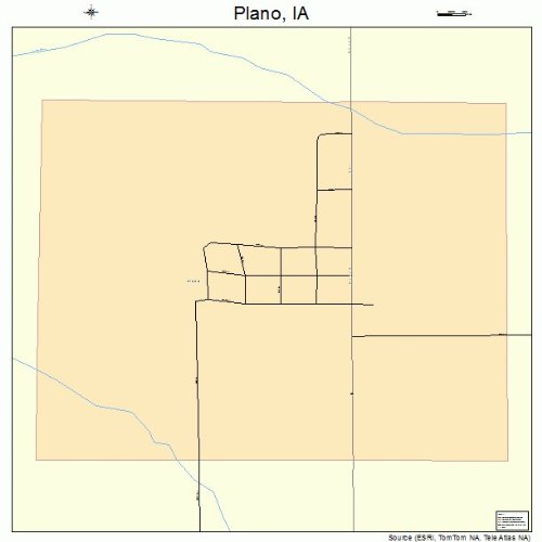Amazon.com: Large Street & Road Map of Plano, Iowa IA - Printed poster ...