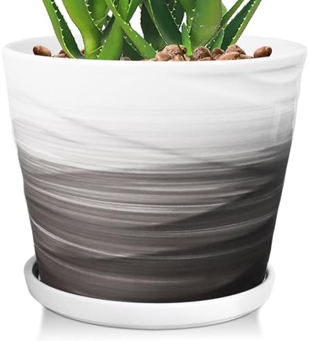 Amazon.com : Gepege 8 Inch Plant Pot for Indoor Plants, Ceramic Planter ...