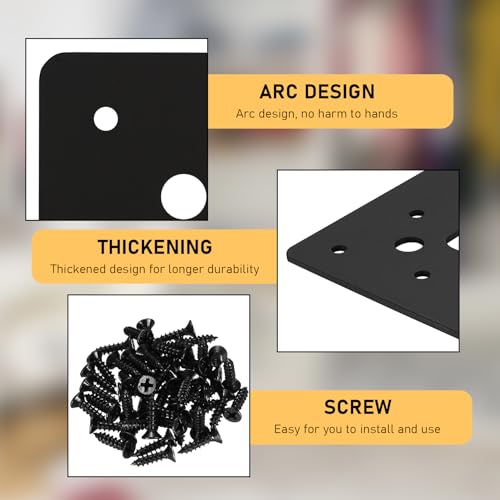 Flat Angle Connectors, 10 Pcs Flat L-Shape 90 Degree Angle Brackets ...