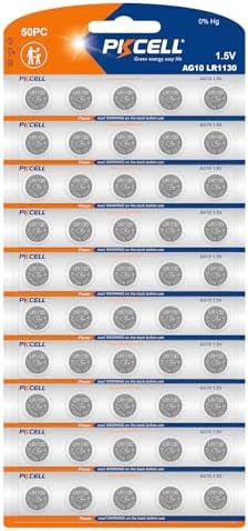 Amazon.com: LR1130 AG10 Battery 1.5V Long-Lasting Alkaline Button Cell ...