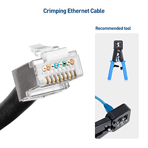 Cable Matters 100-Pack Cat 6A Shielded RJ45 Connector Pass Through (Cat ...