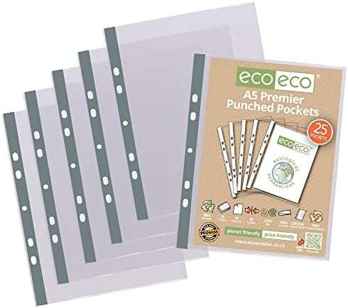 Tiger A5 clear punched poly pockets - pack of 100 quality sleeves ...