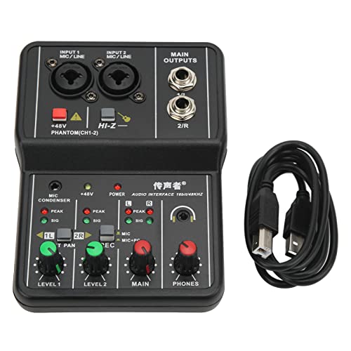 Amazon.com: 2 Channels Audio Mixer, Mini 2 Channel Audio DJ Mixer ...