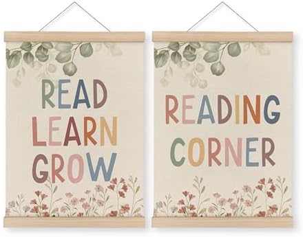 Amazon.com: MAQIKA Boho Reading Corner Decor Poster Framed with Wood ...