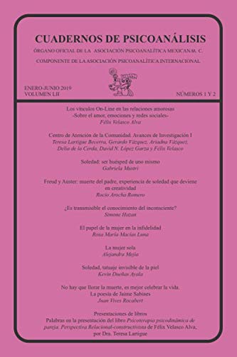 CUADERNOS DE PSICOANÁLISIS, enero-junio 2019, VOLUMEN LII, números 1 y ...
