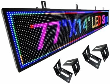Amazon.com : P10 LED Signs Programmable Outdoor 77"x14", IP65 ...