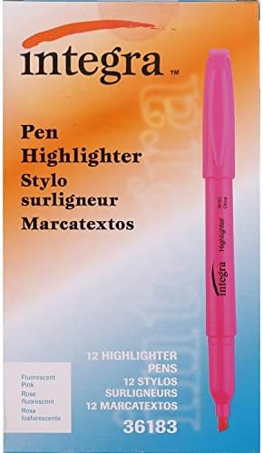 Amazon.com : Integra Pen Style Fluorescent Pink Highlighters (Pack of ...
