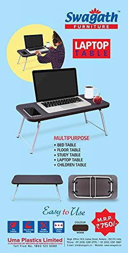Swagath Wooden Laptop/Study/Bed Table - Multipurpose, Portable, Durable ...
