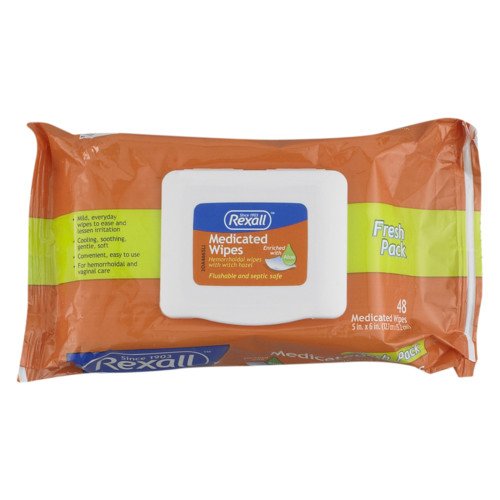 Amazon.com : Rexall Medicated Hemorrhoidal Wipes with Aloe, 48 ct ...