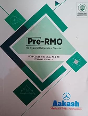 Buy Aakash Pre Rmo Pre Regional Mathematics Olympiad Class 8,9,10,11,12 ...