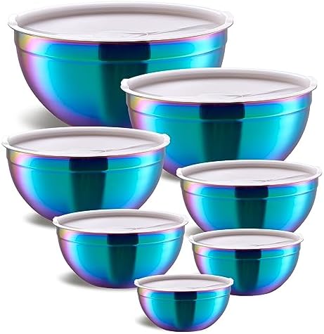 Amazon.com: Onlycooker Rainbow Mixing Bowls With Airtight Lids ...