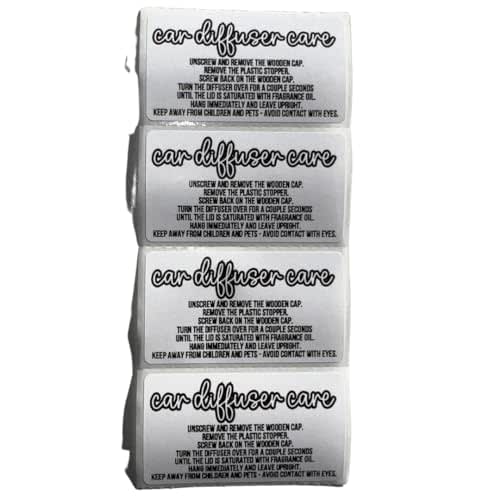 Amazon.com: Car Diffuser Care 200 Count 2.25"x1.25" Thermal Printed ...