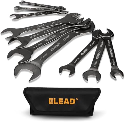 ELEAD Super-Thin Open End Wrench Set | 10-Piece Metric 5.5-27mm ...