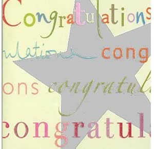 Amazon.com : Congratulations, Silver Star, Coloured Letters, Greetings ...