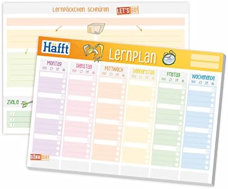 Häfft Lernplaner Block A5 mit 50 Blatt |Wochenplaner mit To-Do-Liste ...
