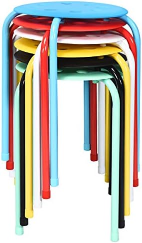 Amazon.com: Hysache Plastic Stackable Stools Set of 6, 17.5 ...