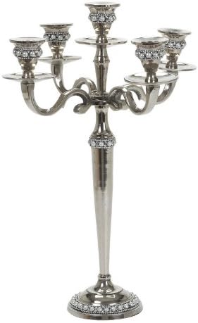 Landon Tyler 5 Arm Candle Holder with Pearls - Silver : Amazon.co.uk ...