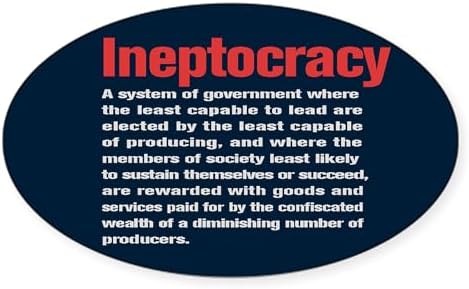 Amazon.com: CafePress Ineptocracy Definition Oval Bumper Sticker Car ...