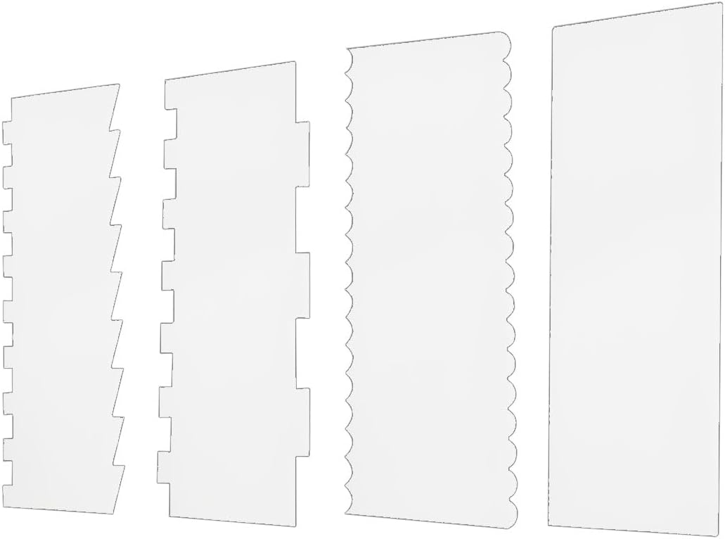 Amazon.com: 4 Pack Clear Cake Combs, Clear Acrylic Cake Smoother ...