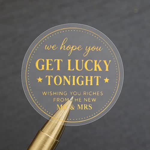 Amazon.com: 100 PCS "We Hope You Get Lucky Tonight" Gold Foil Stickers ...
