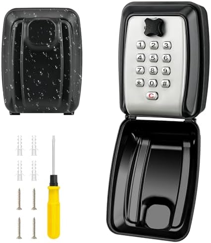 PAIRIER Key Safe Wall Mounted, Key Lock Box Outdoor Waterproof Extra ...