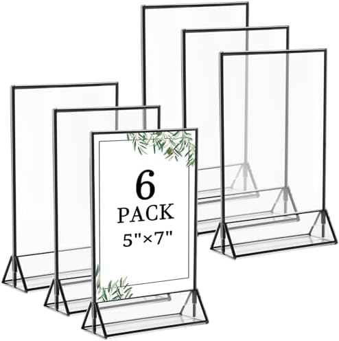 Amazon.com: Zonon 6 Pack 5 x 7 Inch Clear Acrylic Sign Holder with ...
