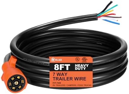 Amazon.com: islewire Heavy Duty 7 Way Trailer Cord - 8 Feet ...