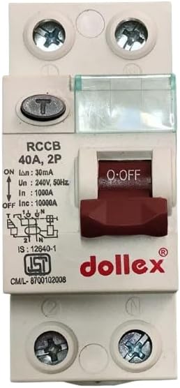 Dehmy ELCB/RCCB Electric Plastic 2 Pole 40A,30Ma Residual Current ...