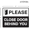 Amazon.com: Please Close Door Behind You Stickers, Self Adhesive ...