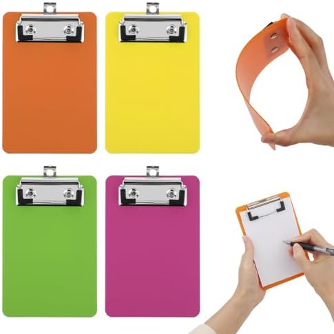 4 Pcs Mini Clipboard 4 x 6 Inch, Small Clipboard, Notepads Clip Boards ...