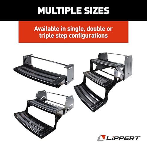 Lippert 24" Radius Triple Manual RV Steps, 9" Rise for 5th Wheel RVs ...