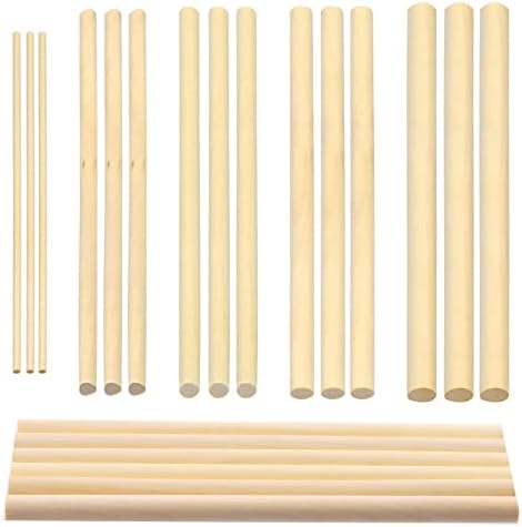 Amazon.com: HAPY SHOP 80-Piece Wooden Dowel Rod Set - Assorted Sizes 1/ ...